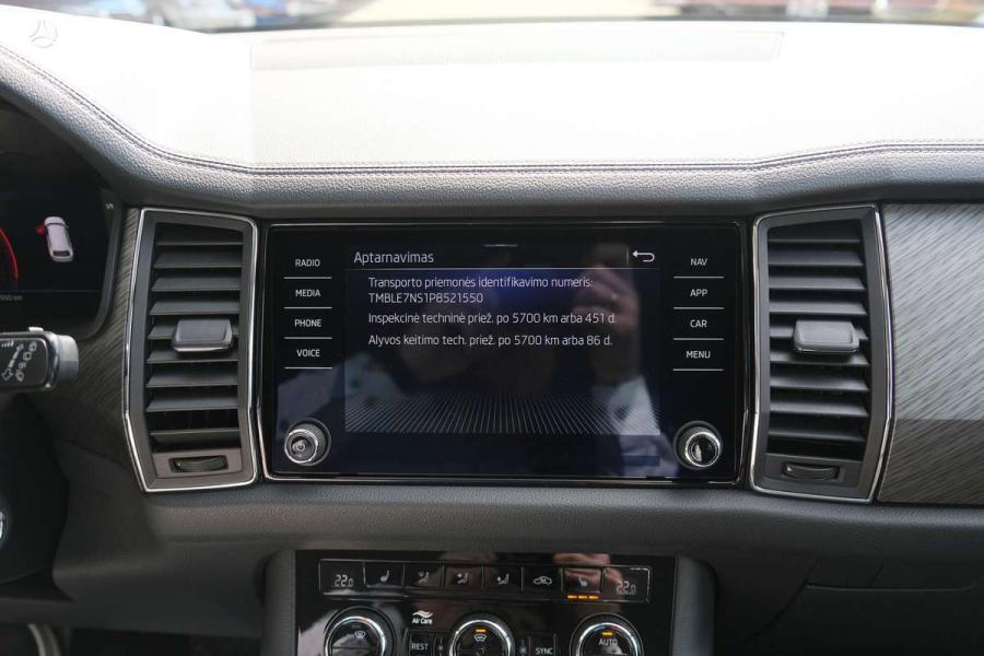 Черный Шкода Kodiaq 2023 в Вильнюс, объемом двигателя 1.98 л и пробегом 120 тыс. км за 29500 €, фото 16 на AUTOMOTO.COM.LV