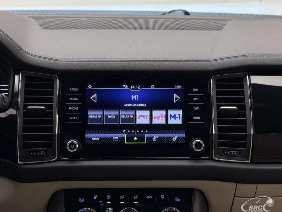 Black Skoda Kodiaq 2023 in Vilnius, with an engine capacity of 1.98 L and mileage of 86 thousand km for 33500 €, photo 19 on AUTOMOTO.COM.LV
