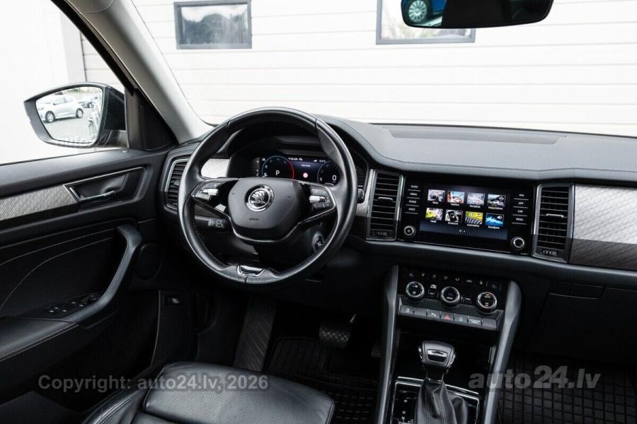 Black Skoda Kodiaq 2023 in Jelgava, with an engine capacity of 2.00 L and mileage of 158 thousand km for 29976 €, photo 12 on AUTOMOTO.COM.LV