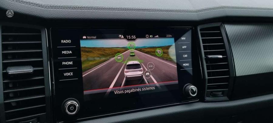 Black Skoda Kodiaq 2023 in Vilnius, with an engine capacity of 1.97 L and mileage of 166 thousand km for 24850 €, photo 29 on AUTOMOTO.COM.LV