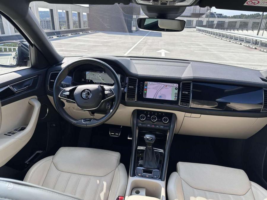 Black Skoda Kodiaq 2023 in Vilnius, with an engine capacity of 1.97 L and mileage of 144 thousand km for 29300 €, photo 10 on AUTOMOTO.COM.LV
