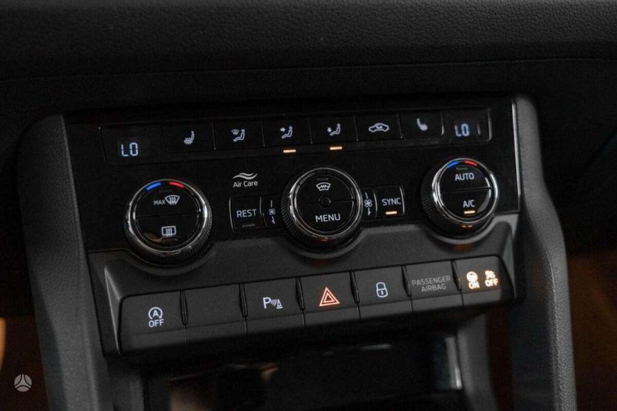 Black Skoda Kodiaq 2023 in Vilnius, with an engine capacity of 2.00 L and mileage of 118 thousand km for 28050 €, photo 16 on AUTOMOTO.COM.LV