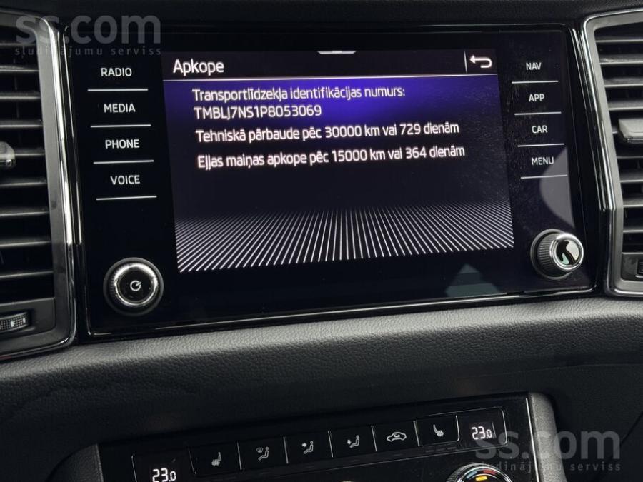 Черный Шкода Kodiaq 2023 в Валмиера, объемом двигателя 2.00 л и пробегом 97 тыс. км за 28500 €, фото 21 на AUTOMOTO.COM.LV