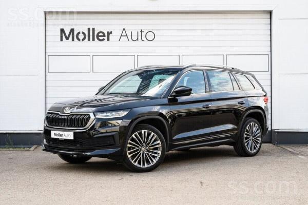 Black Skoda Kodiaq 2023 in Riga, with an engine capacity of 2.00 L and mileage of 132 thousand km for 32650 €, photo 1 on AUTOMOTO.COM.LV