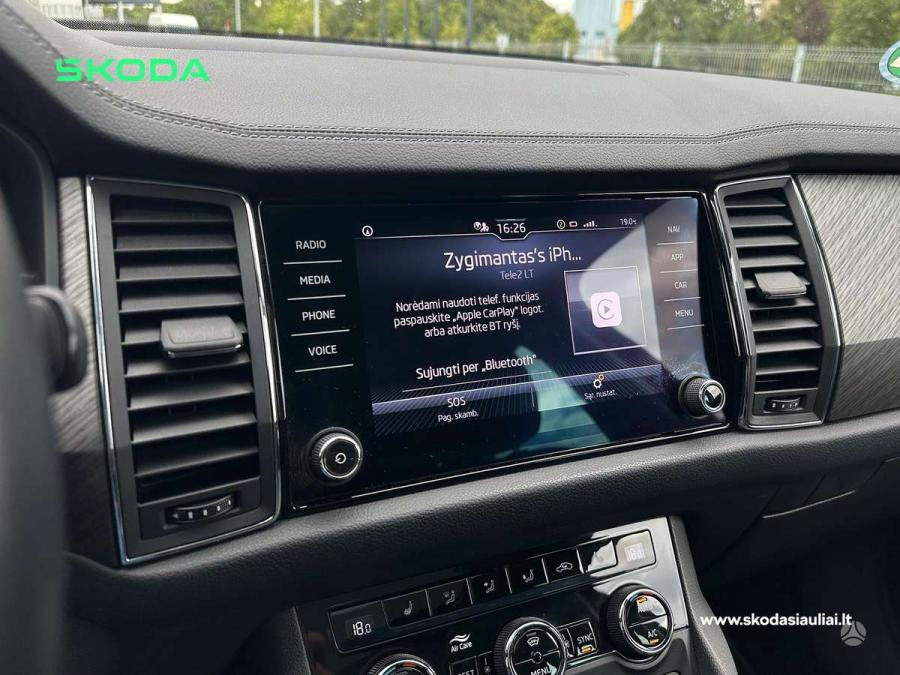 Black Skoda Kodiaq 2023 in Siauliai, with an engine capacity of 1.97 L and mileage of 244 thousand km for 24000 €, photo 27 on AUTOMOTO.COM.LV