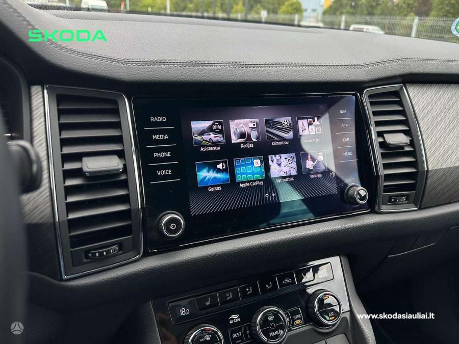 Black Skoda Kodiaq 2023 in Siauliai, with an engine capacity of 1.97 L and mileage of 244 thousand km for 24000 €, photo 29 on AUTOMOTO.COM.LV