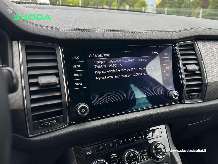 Black Skoda Kodiaq 2023 in Siauliai, with an engine capacity of 1.97 L and mileage of 244 thousand km for 24000 €, photo 30 on AUTOMOTO.COM.LV