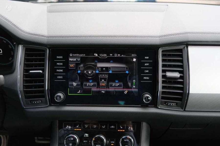 Black Skoda Kodiaq 2023 in Vilnius, with an engine capacity of 1.97 L and mileage of 172 thousand km for 23100 €, photo 19 on AUTOMOTO.COM.LV