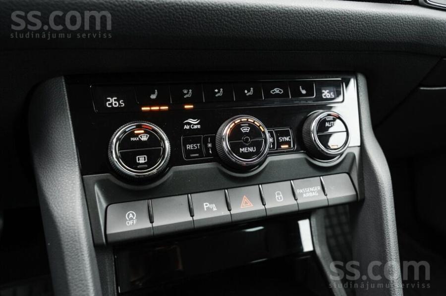 Black Skoda Kodiaq 2023 in Riga, with an engine capacity of 1.50 L and mileage of 125 thousand km for 28650 €, photo 25 on AUTOMOTO.COM.LV