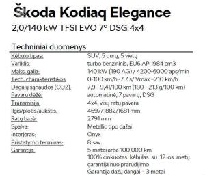 Black Skoda Kodiaq 2024 in Vilnius, with an engine capacity of 1.98 L and mileage of 73 thousand km for 33500 €, photo 14 on AUTOMOTO.COM.LV