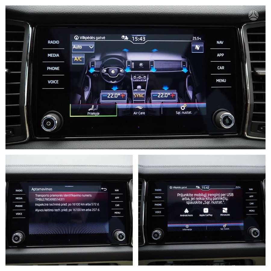 Black Skoda Kodiaq 2024 in Vilnius, with an engine capacity of 1.98 L and mileage of 134 thousand km for 31600 €, photo 22 on AUTOMOTO.COM.LV