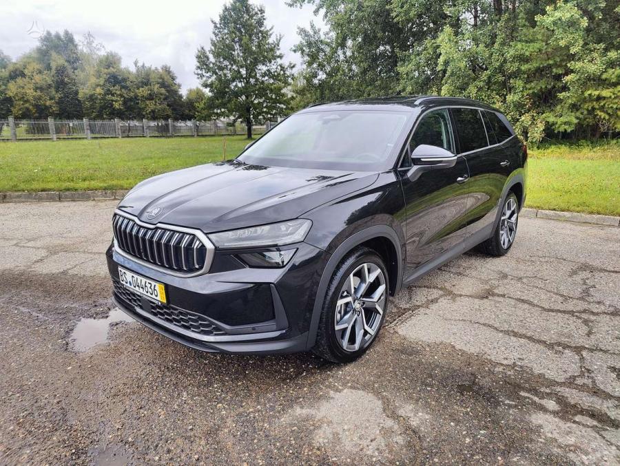 Black Skoda Kodiaq 2025 in Kaunas, with an engine capacity of 1.97 L and mileage of 5 thousand km for 45900 €, photo 1 on AUTOMOTO.COM.LV