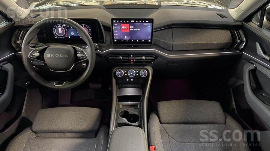 Black Skoda Kodiaq 2025 in Riga, with an engine capacity of 1.50 L and mileage of 10 thousand km for 32900 €, photo 20 on AUTOMOTO.COM.LV
