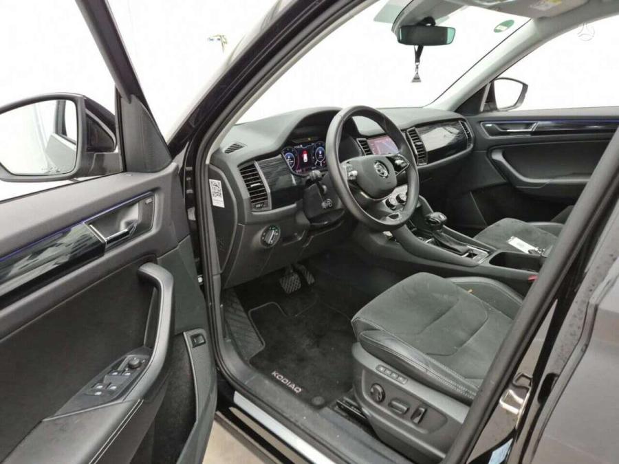Black Skoda Kodiaq 2021 in Vilnius, with an engine capacity of 1.50 L and mileage of 190 thousand km for 21054 €, photo 12 on AUTOMOTO.COM.LV