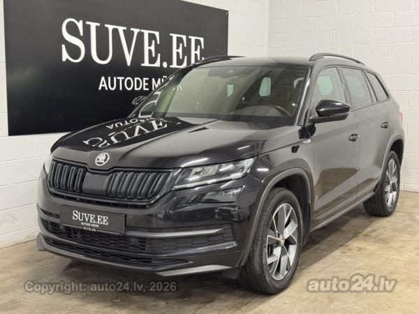 Melns Skoda Kodiaq 2018 Tallina, ar dzinēja tilpumu 2.00 L un nobraukumu 90 tūkst. km par 25995 €, foto  vietnē AUTOMOTO.COM.LV