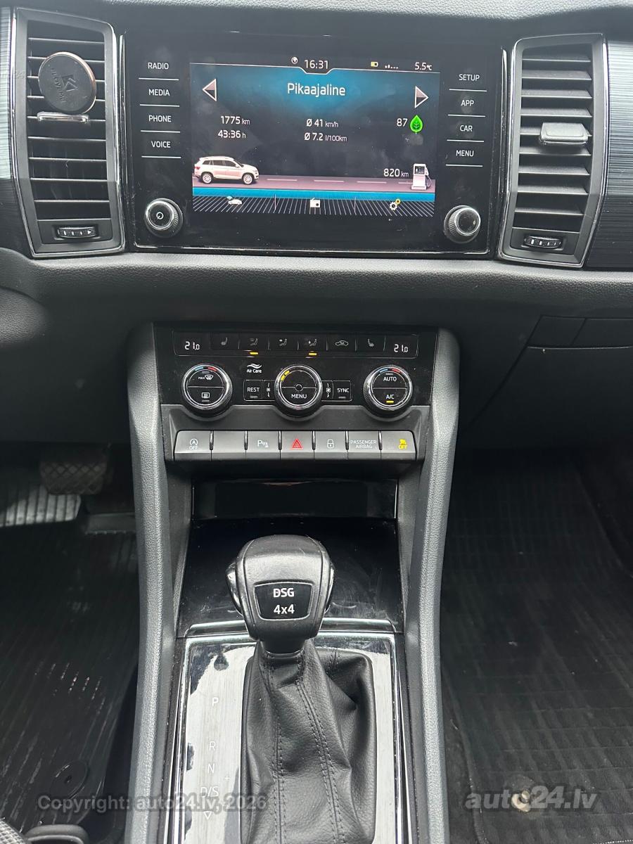 Black Skoda Kodiaq 2019 in Tallinn, with an engine capacity of 2.00 L and mileage of 172 thousand km for 21500 €, photo 6 on AUTOMOTO.COM.LV