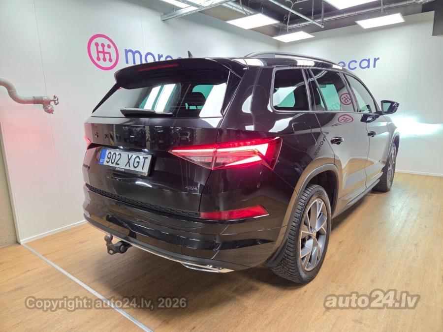 Black Skoda Kodiaq 2022 in Tallinn, with an engine capacity of 2.00 L and mileage of 145 thousand km for 28900 €, photo 6 on AUTOMOTO.COM.LV