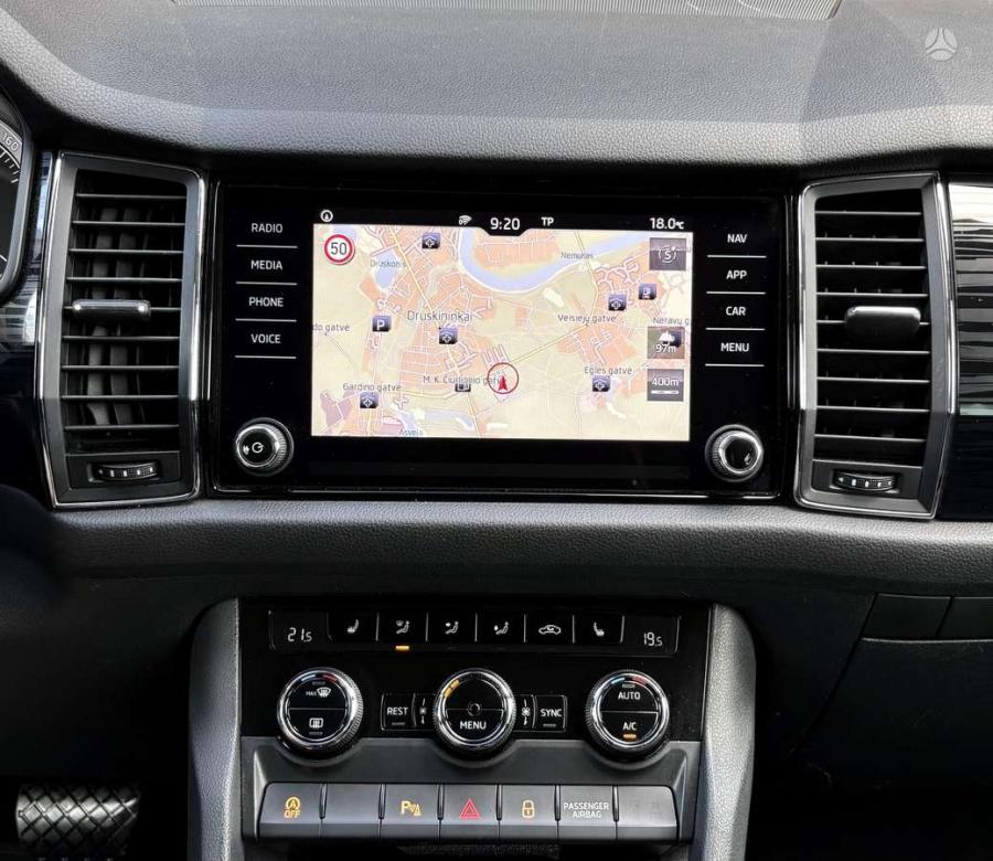 Синий Шкода Kodiaq 2017 в Друскининкай, объемом двигателя 1.97 л и пробегом 188 тыс. км за 20000 €, фото 24 на AUTOMOTO.COM.LV