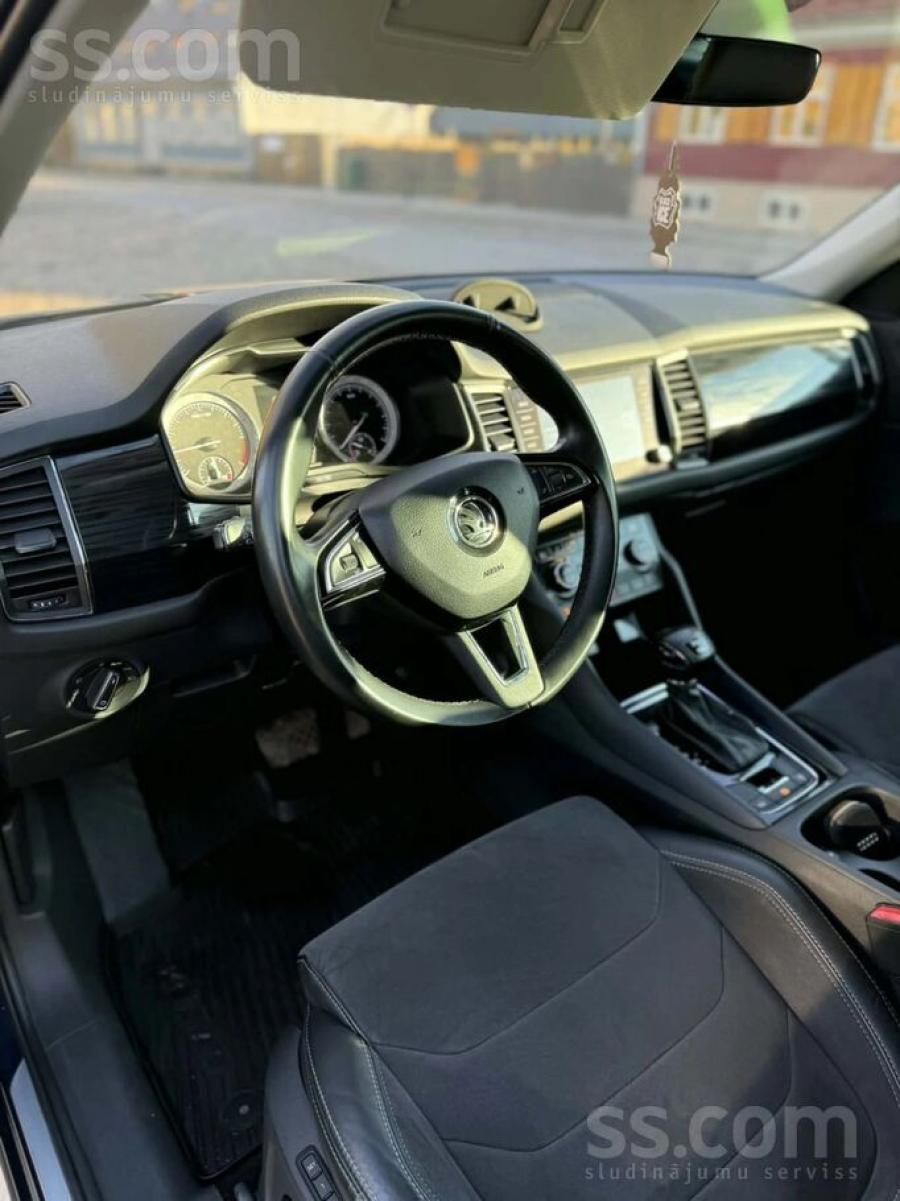 Blue Skoda Kodiaq 2018 in Jelgava, with an engine capacity of 2.00 L and mileage of 194 thousand km for 19299 €, photo 7 on AUTOMOTO.COM.LV