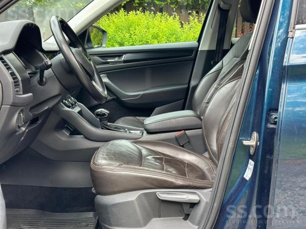 Blue Skoda Kodiaq 2019 in Riga, with an engine capacity of 2.00 L and mileage of 165 thousand km for 22250 €, photo 10 on AUTOMOTO.COM.LV