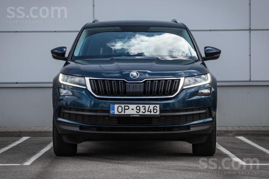 Blue Skoda Kodiaq 2019 in Riga, with an engine capacity of 2.00 L and mileage of 132 thousand km for 19990 €, photo 3 on AUTOMOTO.COM.LV