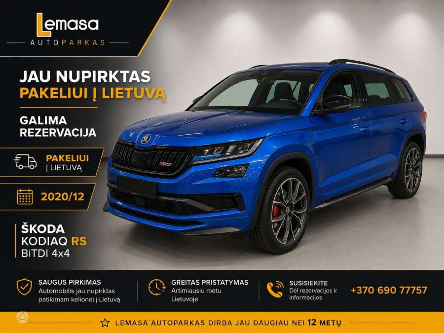 Zils Skoda Kodiaq 2020 Klaipėda, ar dzinēja tilpumu 1.97 L un nobraukumu 215 tūkst. km par 23999 €, foto 1 vietnē AUTOMOTO.COM.LV