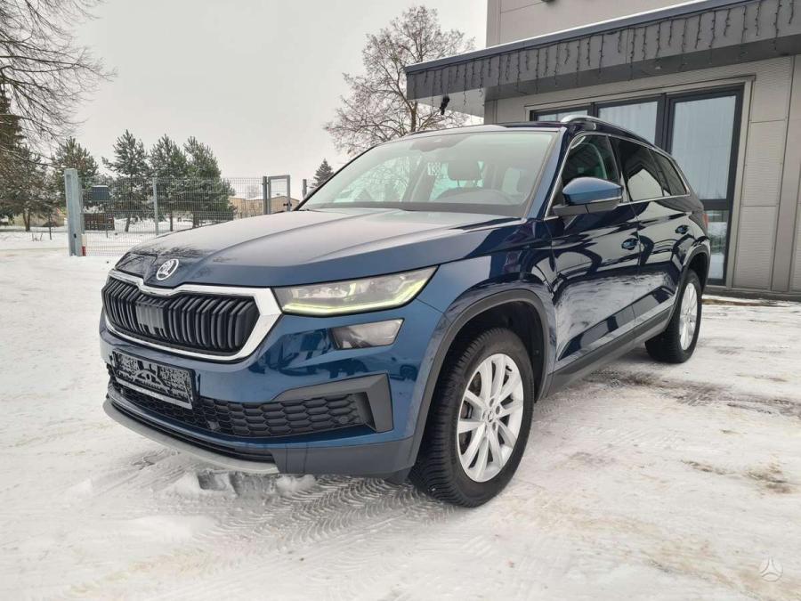 Blue Skoda Kodiaq 2021 in Siauliai, with an engine capacity of 1.97 L and mileage of 178 thousand km for 26608 €, photo 2 on AUTOMOTO.COM.LV