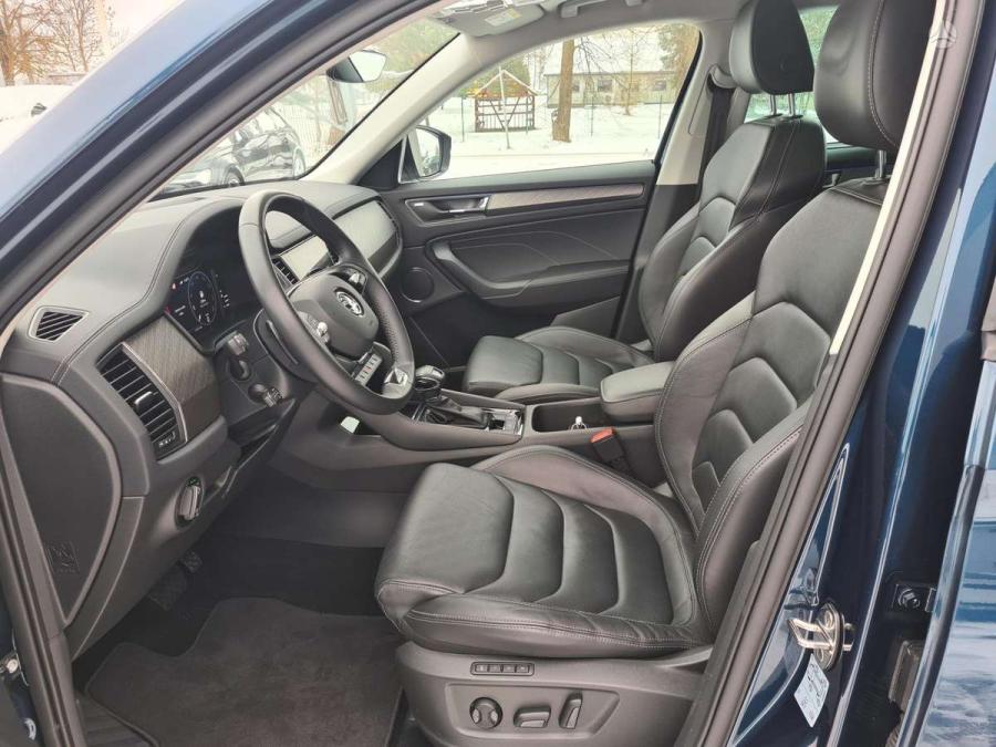 Blue Skoda Kodiaq 2021 in Siauliai, with an engine capacity of 1.97 L and mileage of 178 thousand km for 26608 €, photo 14 on AUTOMOTO.COM.LV