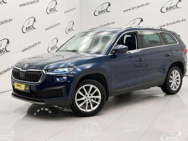 Blue Skoda Kodiaq 2021 in Vilnius, with an engine capacity of 1.50 L and mileage of 125 thousand km for 18900 €, photo 1 on AUTOMOTO.COM.LV