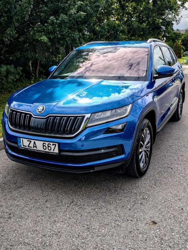 Skoda Kodiaq 2021 in Klaipeda on AUTOMOTO.COM.LV Blue Skoda Kodiaq 2021 in Klaipeda, with an engine capacity of 1.98 L and mileage of 135 thousand km for 25500 €, photo 1 on AUTOMOTO.COM.LV