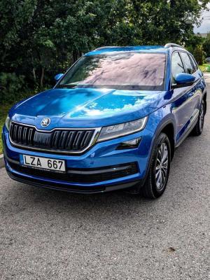 Blue Skoda Kodiaq 2021 in Klaipeda, with an engine capacity of 1.98 L and mileage of 135 thousand km for 25500 €, photo  on AUTOMOTO.COM.LV