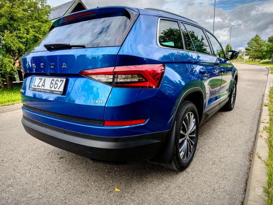Blue Skoda Kodiaq 2021 in Klaipeda, with an engine capacity of 1.98 L and mileage of 135 thousand km for 25500 €, photo 4 on AUTOMOTO.COM.LV