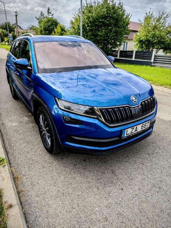 Skoda Kodiaq 2021 in Klaipeda on AUTOMOTO.COM.LV Blue Skoda Kodiaq 2021 in Klaipeda, with an engine capacity of 1.98 L and mileage of 135 thousand km for 25500 €, photo 5 on AUTOMOTO.COM.LV