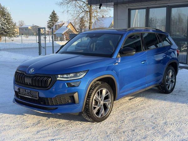 Blue Skoda Kodiaq 2022 in Siauliai, with an engine capacity of 1.50 L and mileage of 196 thousand km for 25398 €, photo 6 on AUTOMOTO.COM.LV
