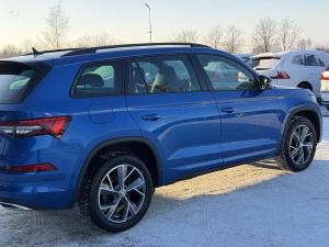 Blue Skoda Kodiaq 2022 in Siauliai, with an engine capacity of 1.50 L and mileage of 196 thousand km for 25398 €, photo 9 on AUTOMOTO.COM.LV