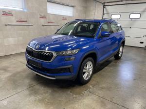 Blue Skoda Kodiaq 2022 in Marijampole, with an engine capacity of 1.50 L and mileage of 198 thousand km for 18634 €, photo  on AUTOMOTO.COM.LV