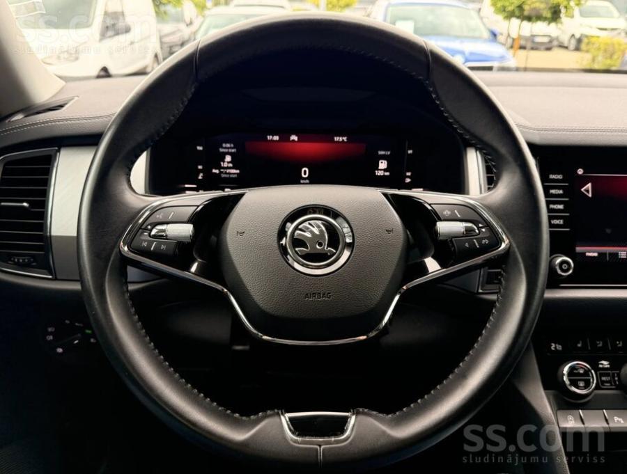 Blue Skoda Kodiaq 2022 in Riga, with an engine capacity of 1.50 L and mileage of 89 thousand km for 24500 €, photo 11 on AUTOMOTO.COM.LV