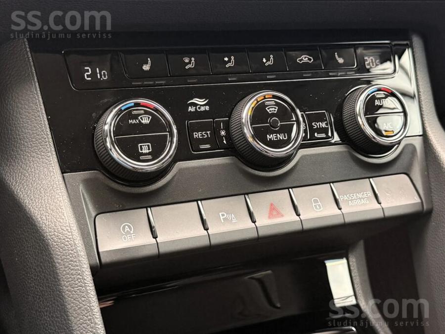 Blue Skoda Kodiaq 2022 in Riga, with an engine capacity of 1.50 L and mileage of 89 thousand km for 24500 €, photo 13 on AUTOMOTO.COM.LV