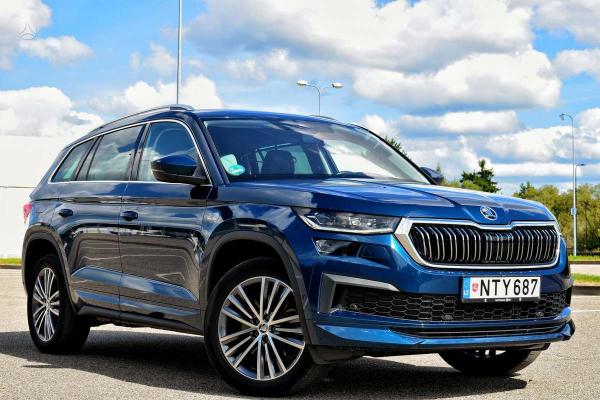 Blue Skoda Kodiaq 2022 in Vilnius, with an engine capacity of 1.97 L and mileage of 86 thousand km for 27500 €, photo 1 on AUTOMOTO.COM.LV