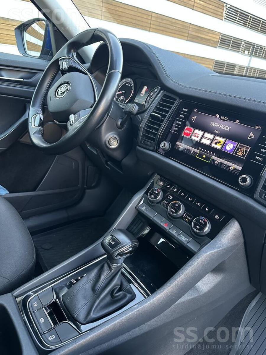 Blue Skoda Kodiaq 2022 in Riga, with an engine capacity of 1.50 L and mileage of 77 thousand km for 23500 €, photo 8 on AUTOMOTO.COM.LV