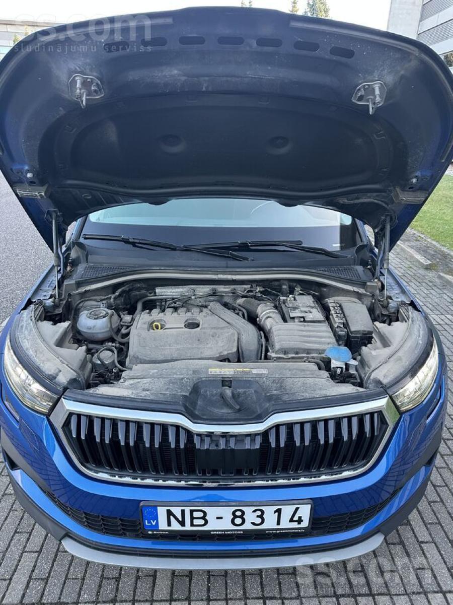 Blue Skoda Kodiaq 2022 in Riga, with an engine capacity of 1.50 L and mileage of 77 thousand km for 23500 €, photo 13 on AUTOMOTO.COM.LV