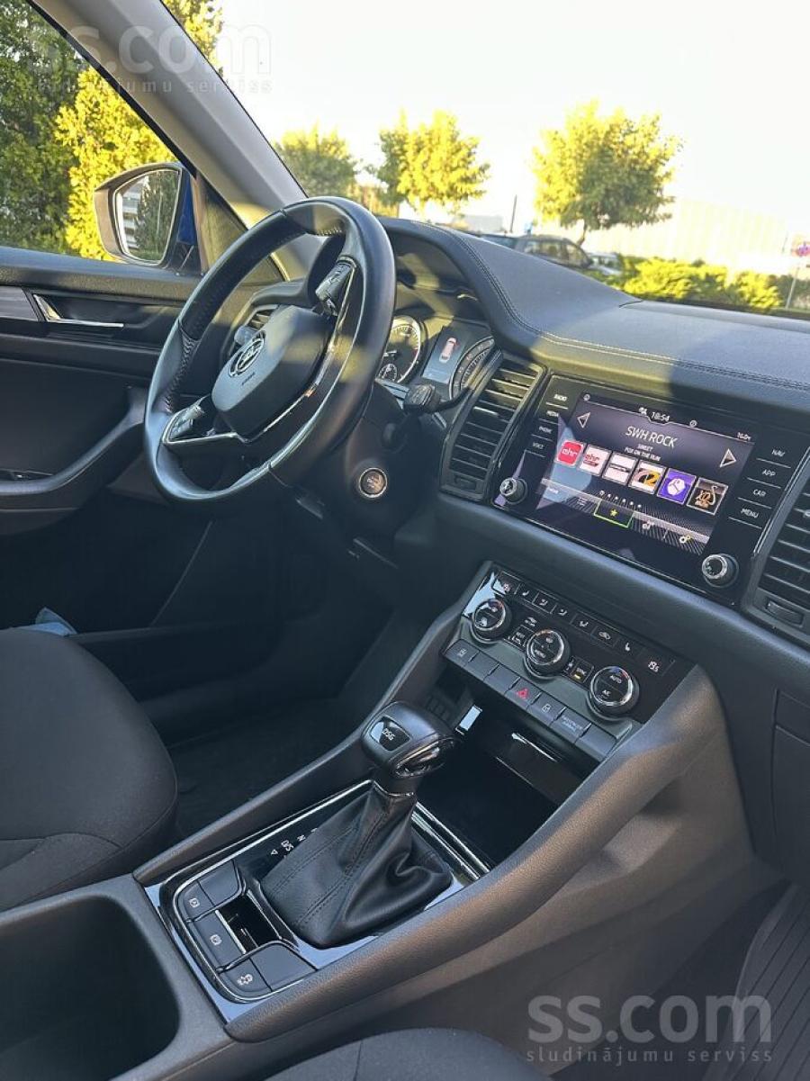 Blue Skoda Kodiaq 2022 in Riga, with an engine capacity of 1.50 L and mileage of 77 thousand km for 23500 €, photo 15 on AUTOMOTO.COM.LV