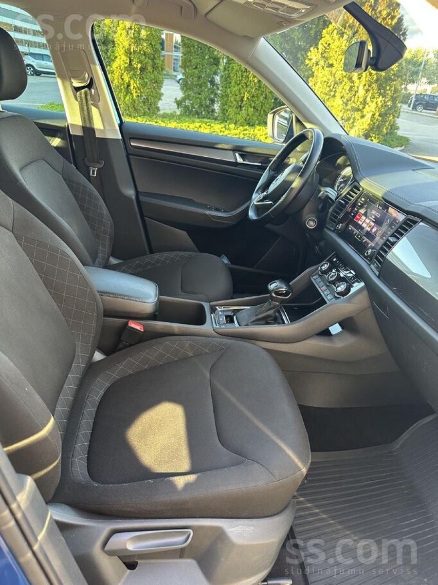 Blue Skoda Kodiaq 2022 in Riga, with an engine capacity of 1.50 L and mileage of 77 thousand km for 23500 €, photo 17 on AUTOMOTO.COM.LV