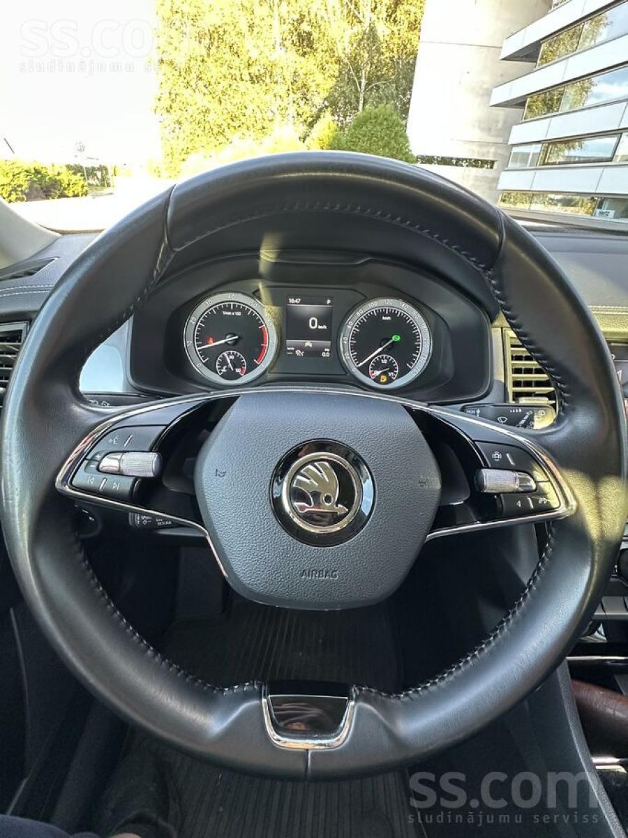 Blue Skoda Kodiaq 2022 in Riga, with an engine capacity of 1.50 L and mileage of 77 thousand km for 23500 €, photo 19 on AUTOMOTO.COM.LV