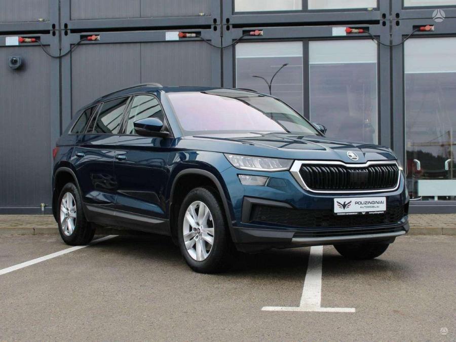 Blue Skoda Kodiaq 2023 in Vilnius, with an engine capacity of 1.50 L and mileage of 100 thousand km for 26250 €, photo 2 on AUTOMOTO.COM.LV