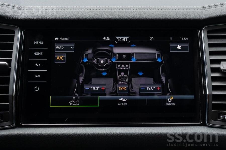 Синий Шкода Kodiaq 2023 в Рига, объемом двигателя 2.00 л и пробегом 128 тыс. км за 28500 €, фото 14 на AUTOMOTO.COM.LV