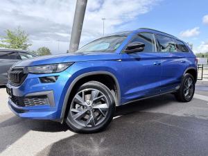 Blue Skoda Kodiaq 2023 in Vilnius, with an engine capacity of 1.97 L and mileage of 121 thousand km for 28800 €, photo  on AUTOMOTO.COM.LV