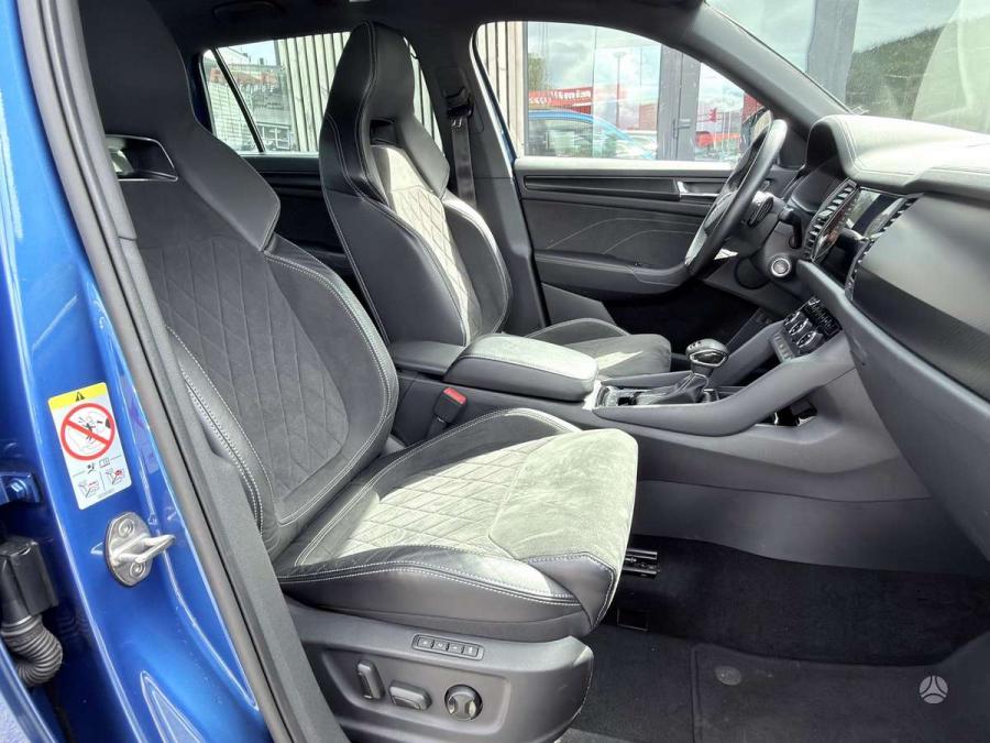 Blue Skoda Kodiaq 2023 in Vilnius, with an engine capacity of 1.97 L and mileage of 121 thousand km for 28800 €, photo 12 on AUTOMOTO.COM.LV