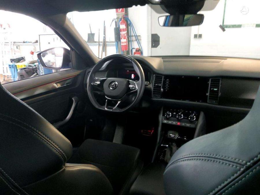 Blue Skoda Kodiaq 2023 in Vilnius, with an engine capacity of 1.97 L and mileage of 216 thousand km for 25400 €, photo 8 on AUTOMOTO.COM.LV