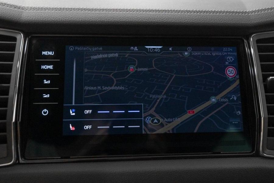 Blue Skoda Kodiaq 2023 in Vilnius, with an engine capacity of 2.00 L and mileage of 148 thousand km for 31950 €, photo 14 on AUTOMOTO.COM.LV